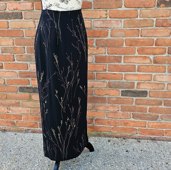 Rena Rowan | Skirts | Vintage Rena Rowan Leaf Print Maxi Wrap Skirt ...
